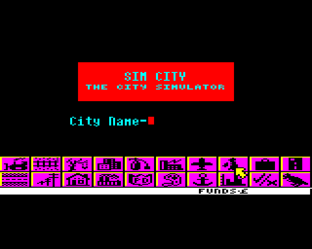 Screenshot of SimCity (BBC Micro, 1989) - MobyGames