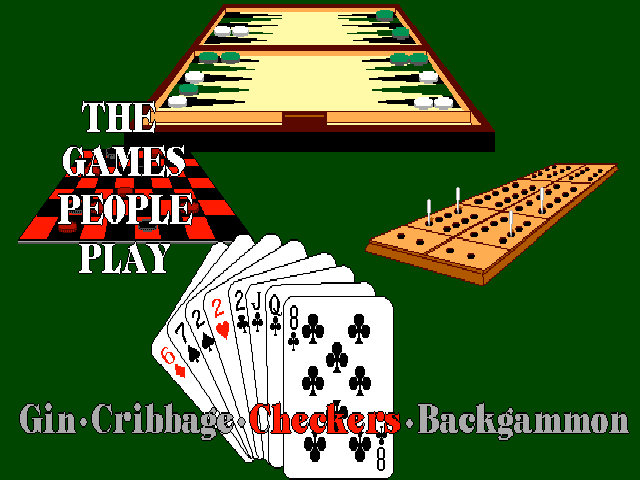 Screenshot of The Games People Play: Gin ∙ Cribbage ∙ Checkers ∙ Backgammon (DOS, 1990) - MobyGames