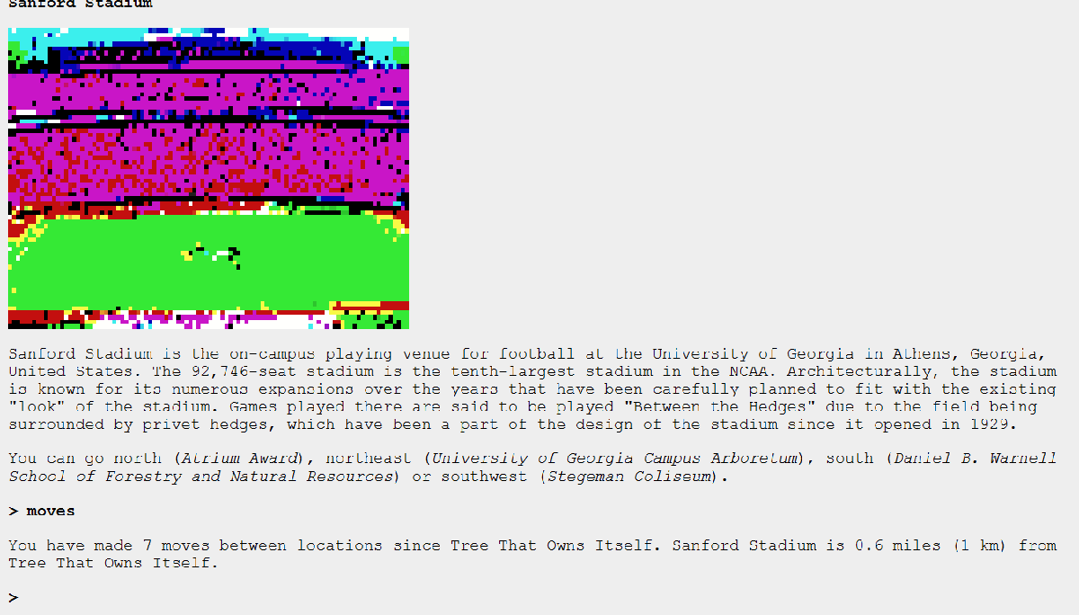 Screenshot of Wikipedia: The Text Adventure (Browser, 2017) - MobyGames