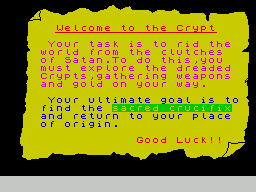 Screenshot of The Crypt (ZX Spectrum, 1983) - MobyGames