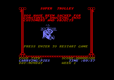 Screenshot of Super Trolley (Amstrad CPC, 1988) - MobyGames