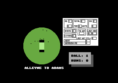 Screenshot of Cricket Captain (Commodore 64, 1990) - MobyGames