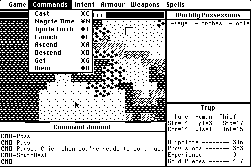 Screenshot of Ultima II: The Revenge of the Enchantress... (Macintosh ...