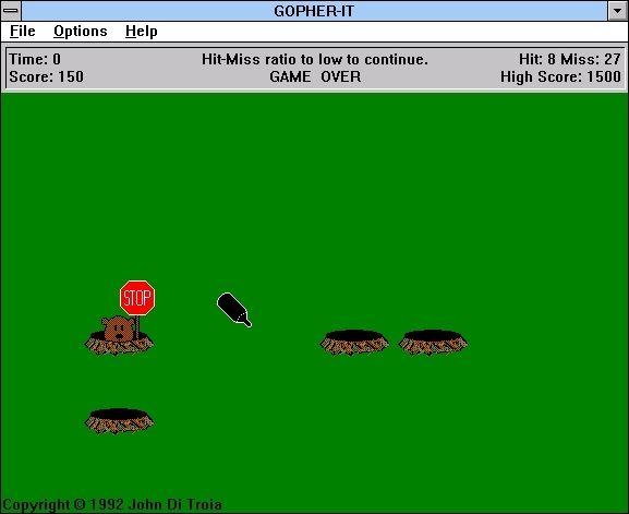 Screenshot of Gopher-It (Windows 3.x, 1992) - MobyGames