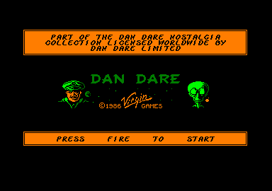 Screenshot of Dan Dare: Pilot of the Future (Amstrad CPC, 1986) - MobyGames