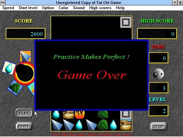 Screenshot of Tai Chi Game (Windows 3.x, 1994) - MobyGames