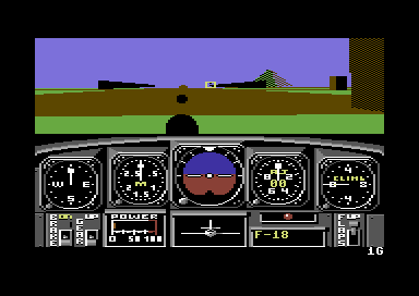 Screenshot of Chuck Yeager's Advanced Flight Simulator (Commodore 64 ...