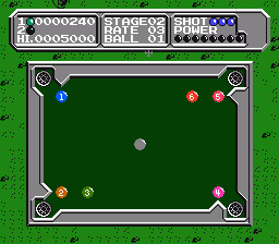 Screenshot of Lunar Pool (NES, 1985) - MobyGames