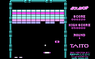 Screenshot of Arkanoid (DOS, 1986) - MobyGames