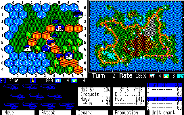 Screenshot of Daisenryaku (PC-88, 1986) - MobyGames