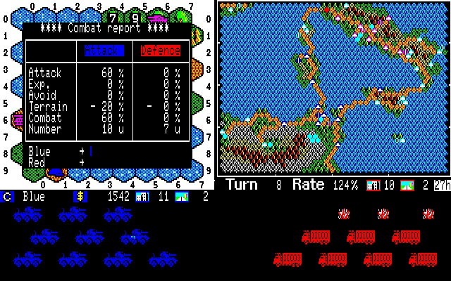 Screenshot of Daisenryaku (PC-88, 1986) - MobyGames