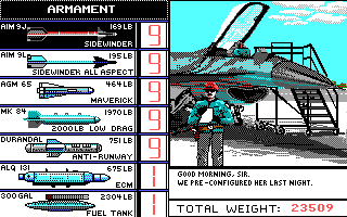 Screenshot of Falcon (DOS, 1987) - MobyGames