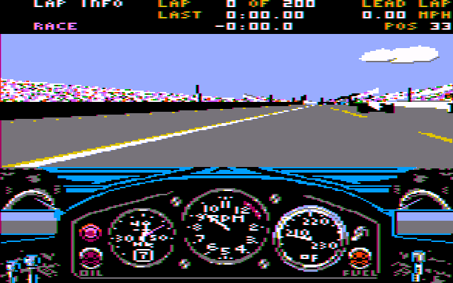 Screenshot of Indianapolis 500: The Simulation (DOS, 1989) - MobyGames