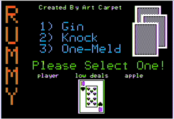 Computer Gin Rummy (1982) - MobyGames