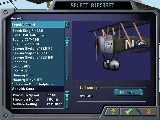 Screenshot of Microsoft Flight Simulator 2000: Professional Edition ...
