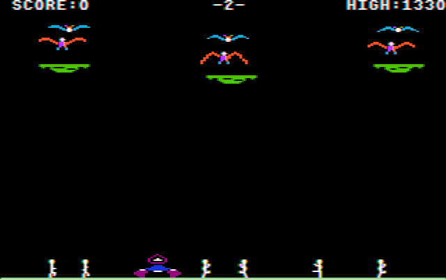 Screenshot of Buzzard Bait (PC Booter, 1983) - MobyGames