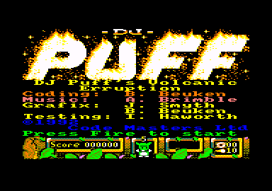 Screenshot of DJ Puff (Amstrad CPC, 1992) - MobyGames