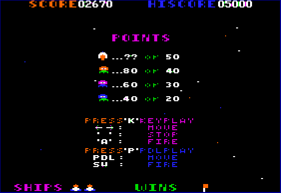 Screenshot of Alien Typhoon (Apple II, 1981) - MobyGames