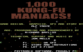 Screenshot of 1,000 Kung-Fu Maniacs! (Commodore 64, 2011) - MobyGames
