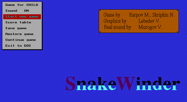 Screenshot of SnakeWinder (DOS, 1990) - MobyGames