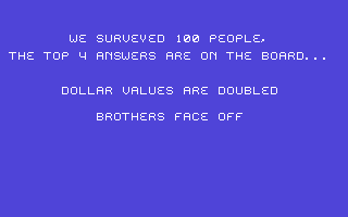 Screenshot of The All New Family Feud (Commodore 64, 1989) - MobyGames