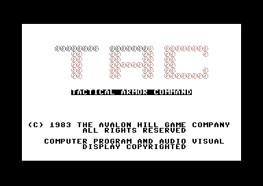 Screenshot of TAC: Tactical Armor Command (Commodore 64, 1983) - MobyGames