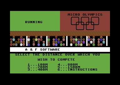 Screenshot of Micro Olympics (Commodore 64, 1984) - MobyGames