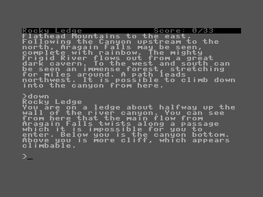 Screenshot of Zork: The Great Underground Empire (Commodore 16, Plus/4 ...