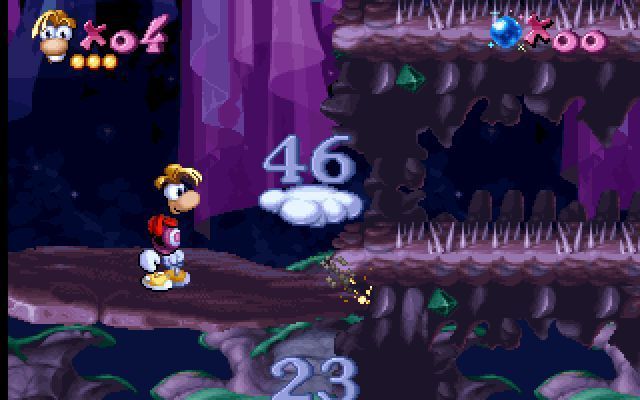 Screenshot of Maths and English with Rayman: Volume 2 (DOS, 1996 ...