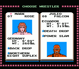 Screenshot of Tecmo World Wrestling (NES, 1989) - MobyGames