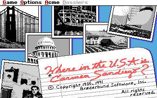 Screenshot of Where in the U.S.A. Is Carmen Sandiego? (Enhanced) (DOS ...