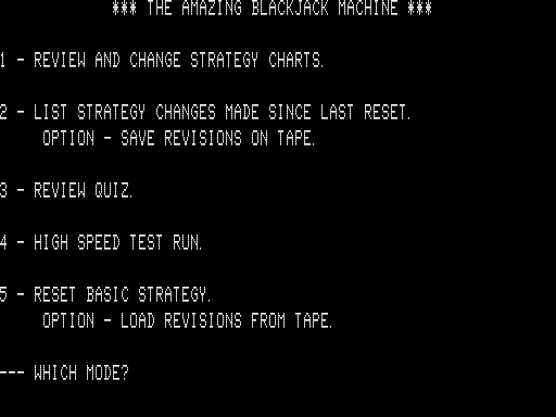 The Amazing Blackjack Machine (1979) - MobyGames