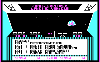 Screenshot of Lunar Explorer: A Space Flight Simulator (DOS, 1986 ...