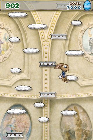 Screenshot of doodle jump: HOP The Movie (iPhone, 2011) - MobyGames