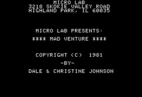 Mad Venture (1981) - MobyGames