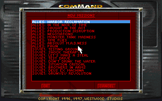 Screenshot of Command & Conquer: Red Alert - The Aftermath (DOS, 1997 ...