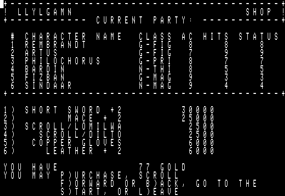Screenshot of Wizardry: Knight of Diamonds - The Second Scenario (Apple ...