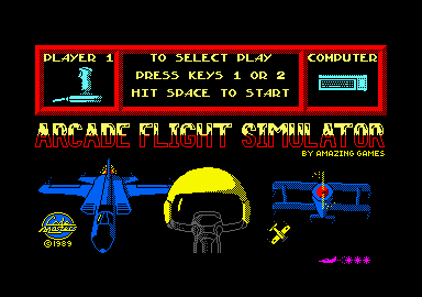 Screenshot of Arcade Flight Simulator (Amstrad CPC, 1989) - MobyGames
