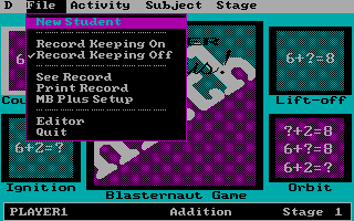 Screenshot of Math Blaster Plus! (DOS, 1987) - MobyGames