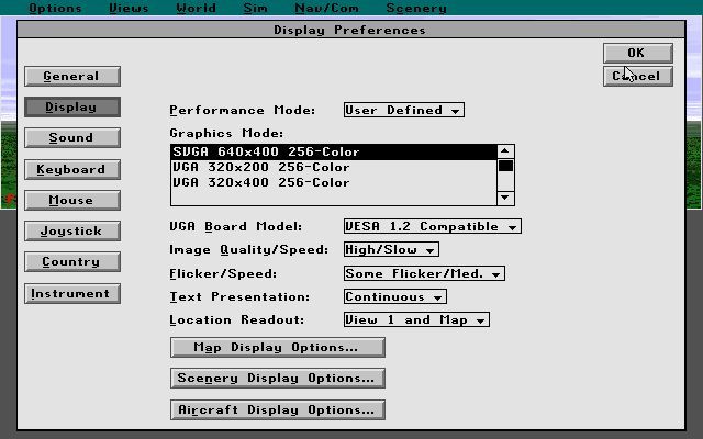 Screenshot of Microsoft Flight Simulator (v5.0) (DOS, 1993) - MobyGames