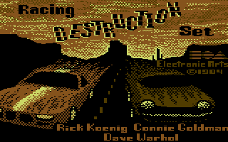 Screenshot of Racing Destruction Set (Commodore 64, 1985) - MobyGames
