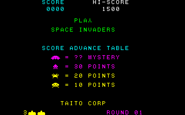 Screenshot of Space Invaders (PC-98, 1978) - MobyGames