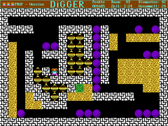 Screenshot of Digger (DOS, 1992) - MobyGames