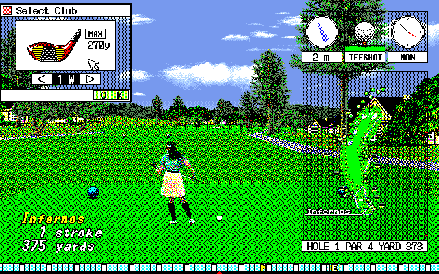 Screenshot of Pebble Beach Golf Links (PC-98, 1992) - MobyGames