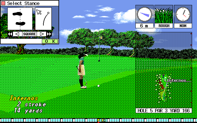 Screenshot of Pebble Beach Golf Links (PC-98, 1992) - MobyGames