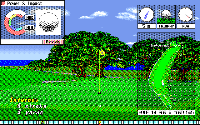 Screenshot of Pebble Beach Golf Links (PC-98, 1992) - MobyGames