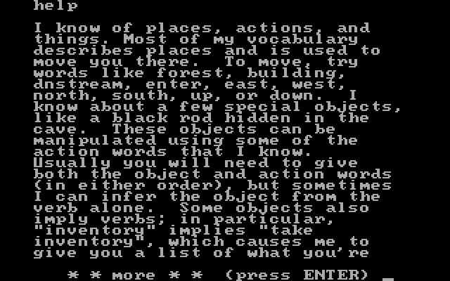 Screenshot of Microsoft Adventure (PC Booter, 1979) - MobyGames
