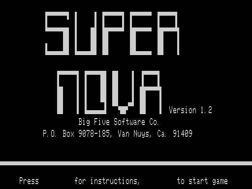 Super Nova (1980) - MobyGames