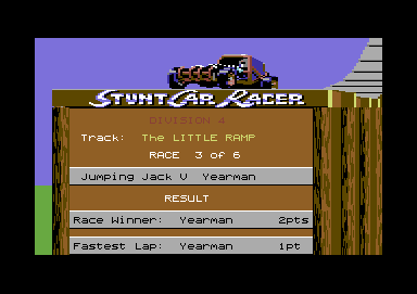 Screenshot of Stunt Track Racer (Commodore 64, 1989) - MobyGames