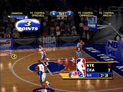 Screenshot of NBA Showtime: NBA on NBC (PlayStation, 1999) - MobyGames